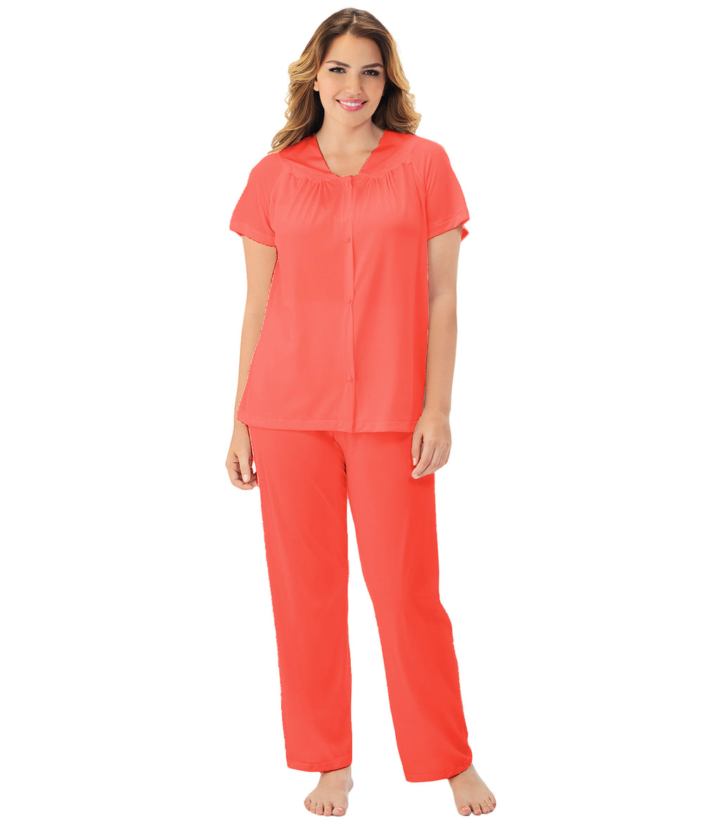 Nylon Tricot Short Sleeve Matching Pajama Set – Exquisite Form