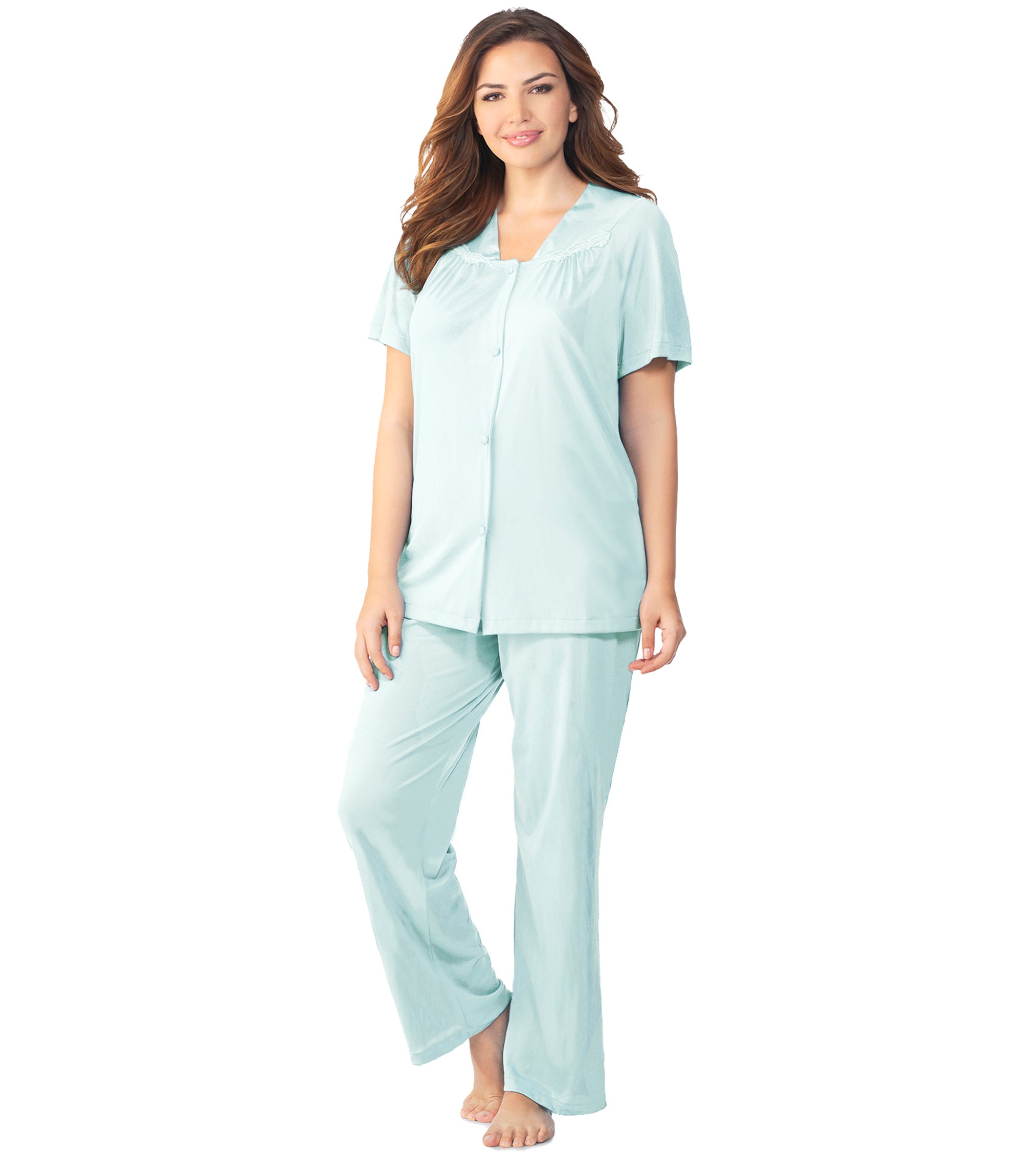 Nylon Tricot Short Sleeve Matching Pajama Set – Exquisite Form