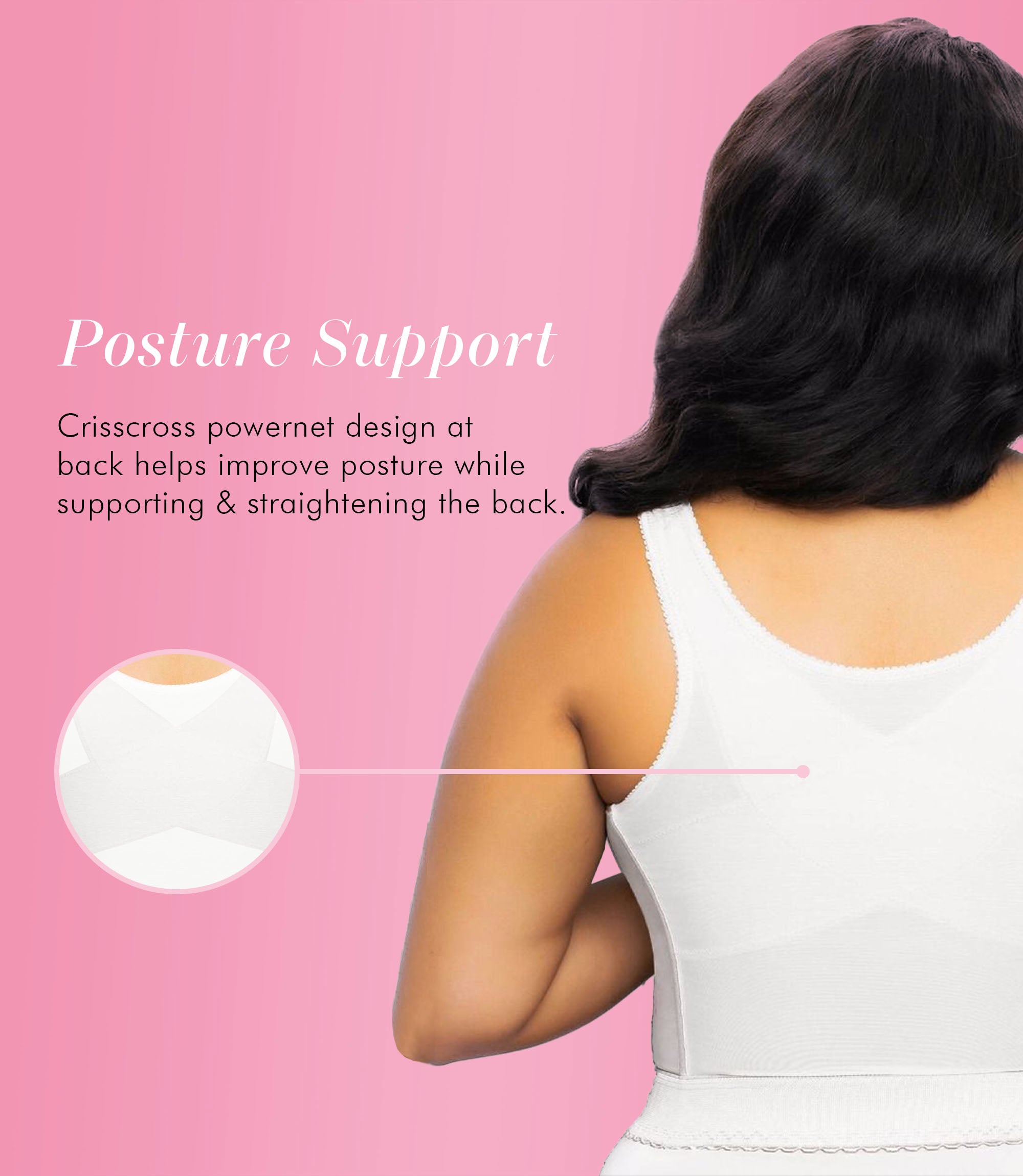 FULLY® Front Close Wirefree Longline Posture Bra with Lace – Exquisite Form
